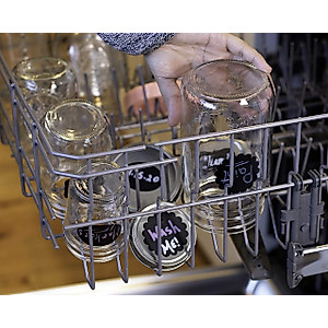 48 Chalkboard Label Stickers by Mason Jar Lifestyle - Reusable Black Vinyl Stickers for Jars and Lids (Oval)