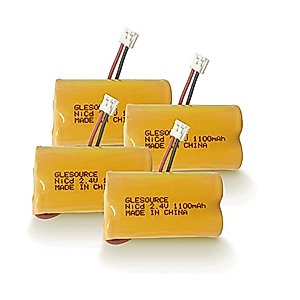 GLESOURCE (4 Pack) 2.4V 1100mAh BP2-A Dual-LITE Ni-CD Battery Pack Compatible for Exit Sign Emergency Light, CSXWREB3 HUBBEL Battery, BP2A BP2-0A 0BP2-0A