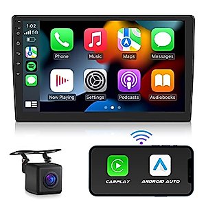 Eonon 10.1 Inch Double Din Car Stereo,Wired and Wireless CarPlay & Android Auto, Mirror Link, QLED Display Car Radio Receiver, Quick Charge/Built in DSP, Bluetooth 5.0-X20PLUS