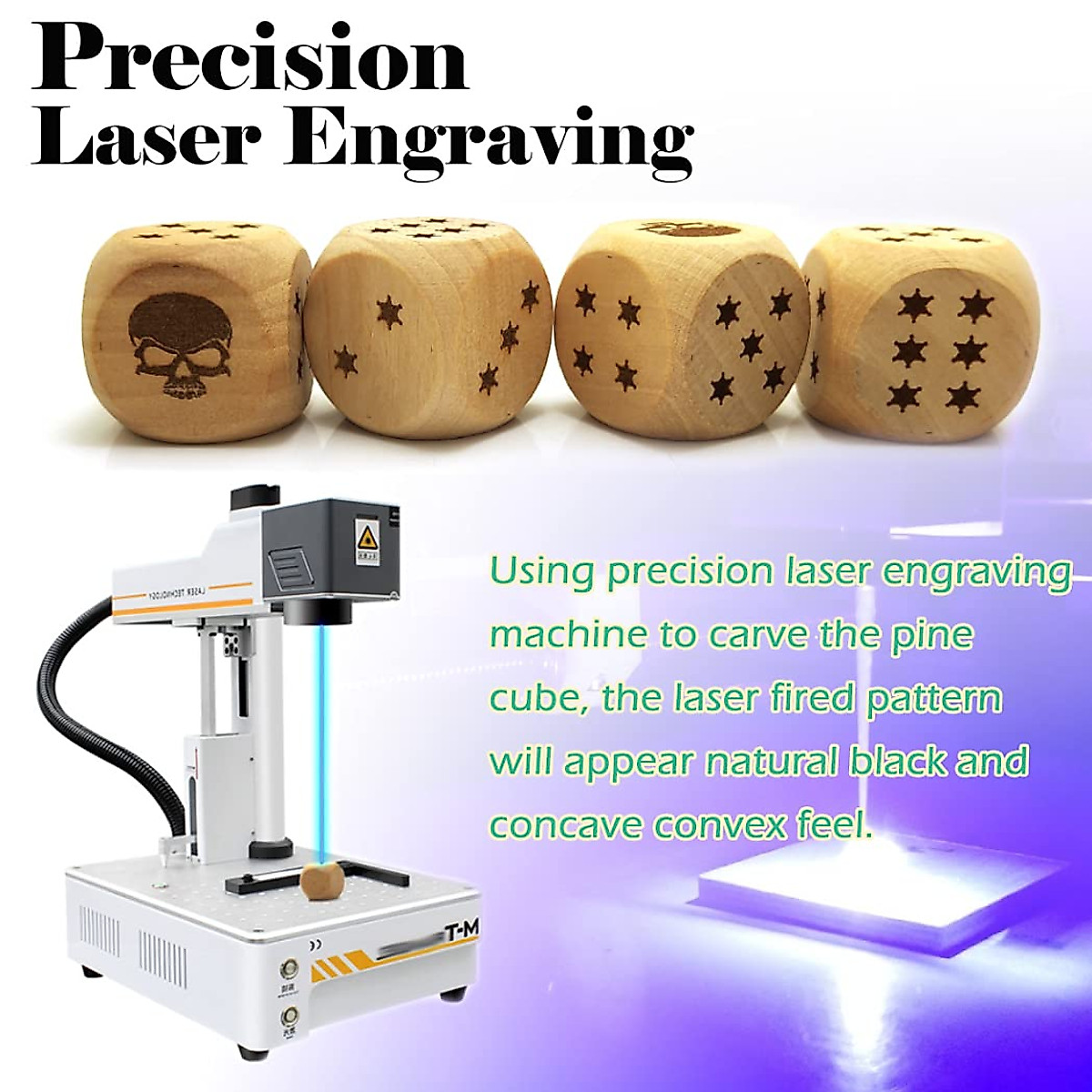 Hometu Creative Wooden Game Dice Set - Skull Head Punk Style Wood Playing Dices Rolling Decider for Indoor Outdoor Party Favor 2PCS