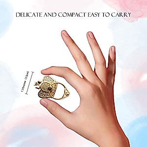 [2 Packs] Crown Glitter Bling Bling Phone Ring Holder, Sparkle Phone Ring Grip Artificial Diamond Stand,Rhinestone Cell Finger Ring for Phones,Pad