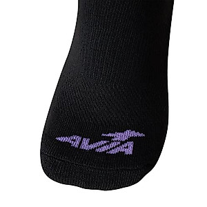 Avia Women's Athletic Performance Cushioned No Show Solid Socks (10 Pack), Size 4-9, Black Logo