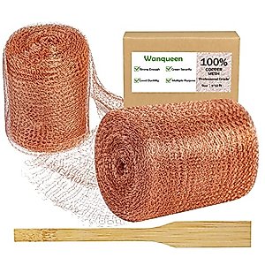 Copper Mesh Roll for Mice Rat Rodent Repellent, Sturdy 32 Feet Copper Wool Mouse Trap for Bat Snail Bird Control with Packing Tool