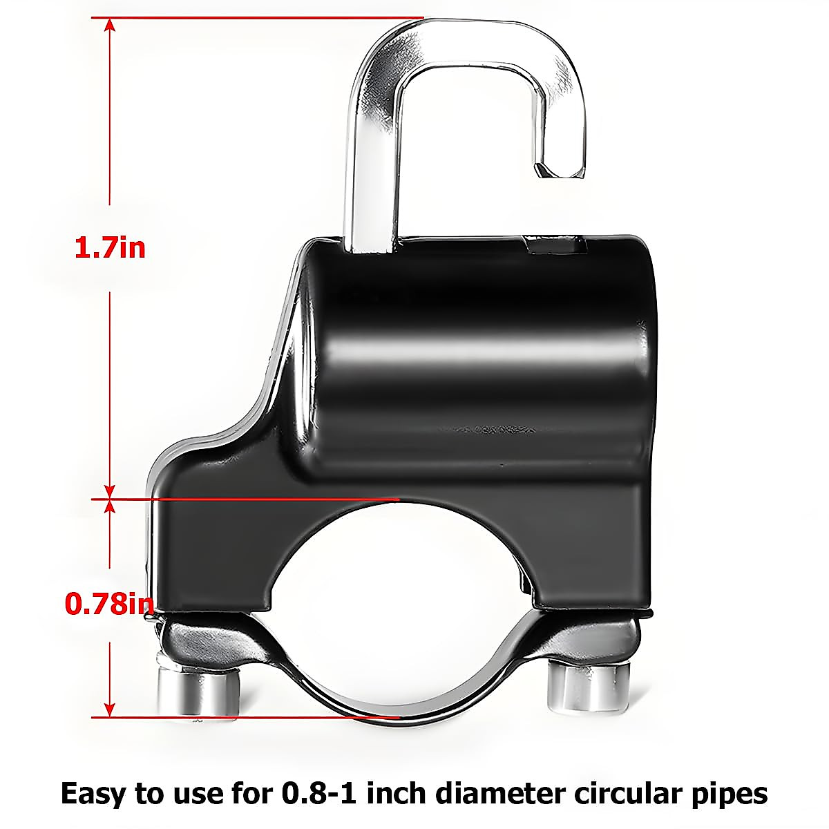 BELOMI Motorcycle Helmet Lock Anti-Theft, Universal Tamper-Proof Helmet Security Lock with 2 Keys & Wrench, Aluminum Alloy Safety Lock for Motorbike Scooter Street Bike, Handlebar Mount 22mm 7/8"