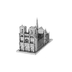 Metal Earth Fascinations Premium Series Notre Dame Cathedral 3D Metal Model Kit Bundle with Tweezers