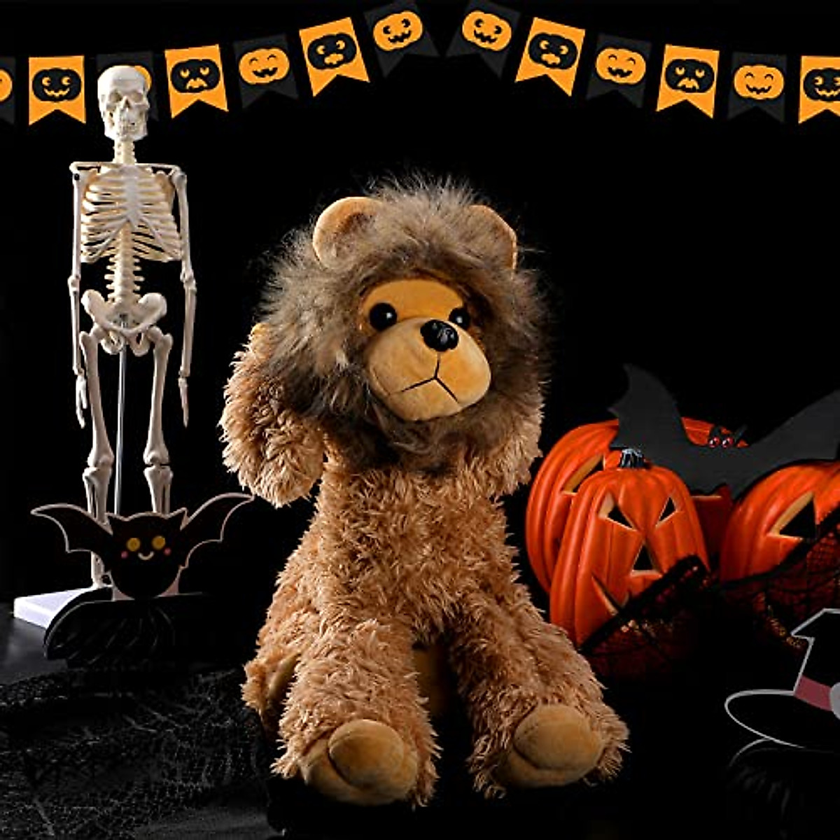 2 Pieces Pet Lion Mane Wig Hat Costume for Kittens Small Cats Puppy Dogs Halloween Party Apparel Accessories Holiday Headwear Cosplay Dress up Clothes Pet Outfit Gifts for Cat Dog Lovers (Small)