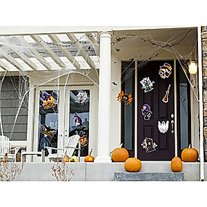 12 Pieces Halloween Cutouts, Pumpkin, Bat, Spider, Witch, Ghost, Halloween Party Decoration Poster (Cute Style)