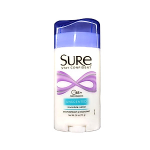 Sure Deodorant 2.6oz Invisible Solid Unscented (Pack of 3)