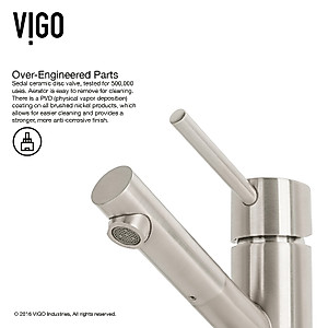 VIGO Noma 7.75 inch H Single Hole Single Handle Bathroom Faucet in Brushed Nickel - Bathroom Sink Faucet VG01009BN