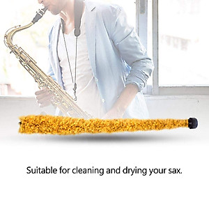 Sax Cleaning Tool, 60cm/23.6inch Tenor Sax Cleaning Brush Flexible Saxophone Pad Saver Cleaner Maintain Care Tool