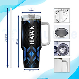 Hyturtle Police Gifts Personalized Thin Blue Line Tumbler US Flag Police Academy Graduation Gifts for Men Cops Officer Retirement Tumblers 40 Oz Tumbler With Lid And Straw