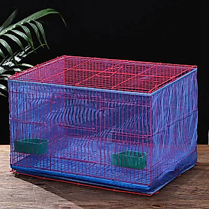 Lemengtree Bird Cage Cover Universal Birdcage Seed Catcher Guard Net Cover, Parrot Nylon Mesh Net Cover, Airy Gauze Birdcage Accessories Mesh Net Cover for Round Square Cages (Blue-Mesh Net Cover)