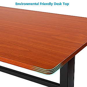 UNICOO - Crank Adjustable Height Standing Desk, Adjustable Sit to Stand up Desk,Home Office Computer Table, Height Adjustable Writing Desk, Study Table (Teak Top/Black Legs - SYK01)