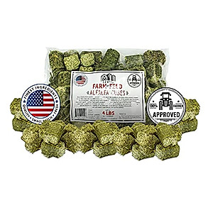 FAMILY FARM AND FEED | Alfalfa Hay Food | Small Pet | Young and Adult | Cubes | 4 Pounds