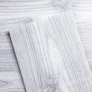 LaCheery Peel and Stick Floor Tile White Wood 6"x36" Waterproof Vinyl Plank Flooring Tiles Peel and Stick for Bedroom Bathroom Kitchen Stick On Floor Tile Self Adhesive Floor Tiles Removable 4 Tiles