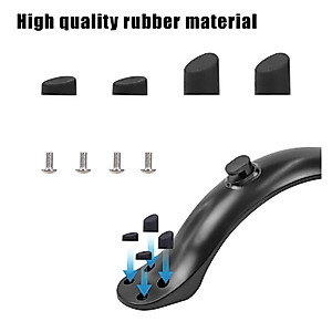PRIMUZ Electric Scooter Rear Mudguard Bracket Tail Light Compatible with 4 Screws Fender Rubber Cap Set Compatible with 4 Holes E-Scooter Fenders Accessories (Color : White Set)