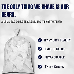 Plasticplace 65 gallon Trash Bags │ 1.5 Mil │ Clear Heavy Duty Garbage Can Liners │ 50” x 48” (50Count)