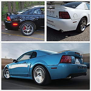 NSLUMO Led Rear Side Marker Lights for 1999-2004 F-ord Mustang Rear Bumper Led Side Marker Lamp 2pcs Smoked Lens