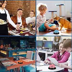 ABuff 7 Pack Desk Bell Call Bell, 3.3 Inch Metal Anti-Rust Ringing Service Bell, Big Button Desk Bell for Service, Hotels, Schools, Restaurants, Hospitals, Reception and Pet Dog Training, 7 Color