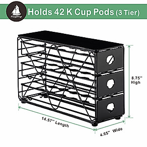 Flagship K Cup Holder 3 Tier Coffee Pod Holder for K Cup Organizer Save Space Countertop Kitchen (42 Pods Capacity)