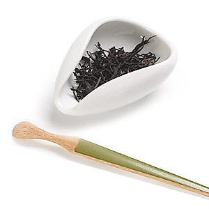 Ulirds Coffee Beans Dosing Cup,Weigh Coffee Bean Container,Pure White Ceramic Tea Vessel,Loose Tea and Flower Petals Tea Set,Well Made Cha He