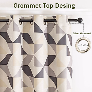 SNLARFOX Geometric Fabric Blackout Curtain, Ombre Blue Cubes Like Print Diamond Polyester Window Curtain Set, 63-Inch Living Room/Home Decor Curtains