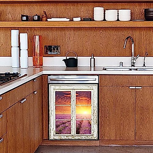 Dishwasher Magnet Cover Lavender Beautiful Meadow Magnetic Refrigerator Stickers Decorative Appliance Cover Fridge Panels Metal Door Garage 23x26in