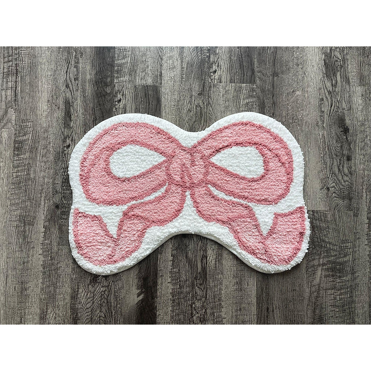 Luxape Bow Rug - Bow Shaped Rug - Handmade & Premium- 30in (75cm) - Uno Reverse Rug - Designer Rugs - Aesthetic Room Decor - Cute Room Decor Coquette bathmat Rug