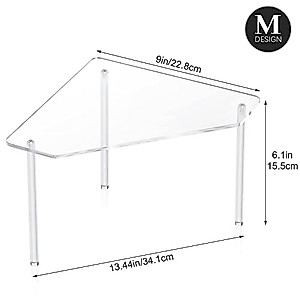 Jetec 2 Pieces Corner Bathroom Organizer Counter Shelf Acrylic Bathroom Organizer Stackable Shelves Clear Floating Shower Corner Vanity Shelf for Bathroom Kitchen Toilet