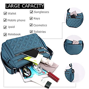 Karresly Crossbody Purse for Women Multi Pocket Cross Tote Small Travel Shoulder Bag Casual Messenger Bag(Dark Blue)