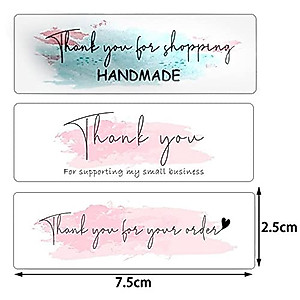 Thank You Rectangular Sticker Roll, White Thank You Label Stickers, 360 Pcs 3 x 1 inch Unique Designed Labels for Envelope Packaging Bags and Handmade Products by HubHnb