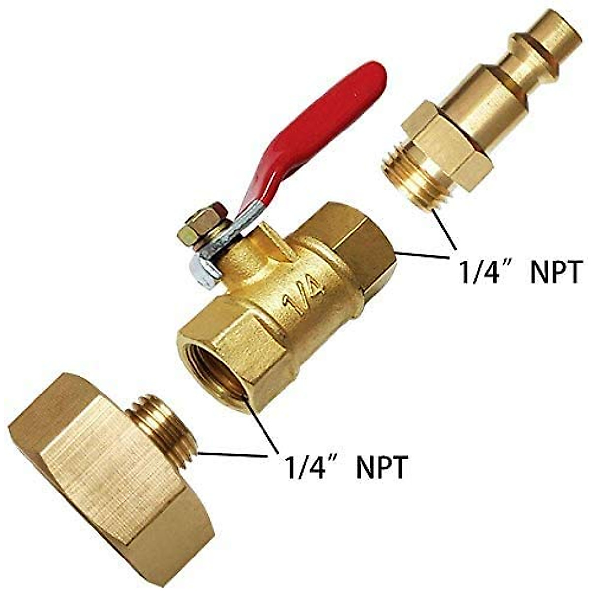 Winterize Adapter with 1/4 Inch Male Quick Connecting Plug and 3/4 inch Male GHT Thread, 1/4 Inch Male Quick Plug and 3/4 Inch Female Garden Hose Threading, Winterize Quick Adapte (Male+Female)