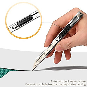 EHDIS 5PCS Utility Knife Paper Cutter Retractable Box Cutter Vinyl Craft Cutter Knife with Extra 50PCS Snap-off Blades 30 Degree Art Knive for Cutting Box Paper Cardboard Graphics Vinyl Film