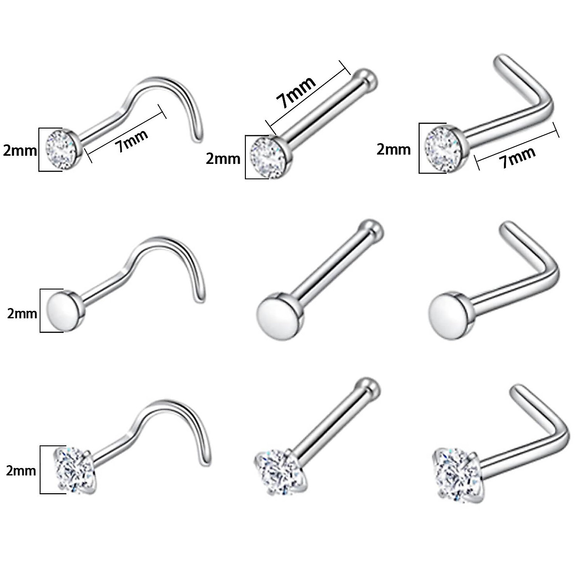 Tustrion 80PCS Nose Piercing Kit for All Body Piercings Stainless Steel Piercing Jewelry with 12G 14G 16G 20G Piercing Needles for Ear Cartilage Tragus Nose Septum Lip Eyebrow