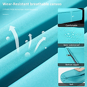 Outdoor PE Wicker Chaise Lounge, Patio Lounge Chair Adjustable Reclining Chair for Pool with Removable Cushion, Black and Blue