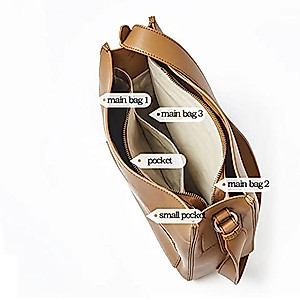 Genuine Leather Shoulder Bag Work Totes for Women Purse Classic Shoulder Shopping Handbag with Zipper Pocket