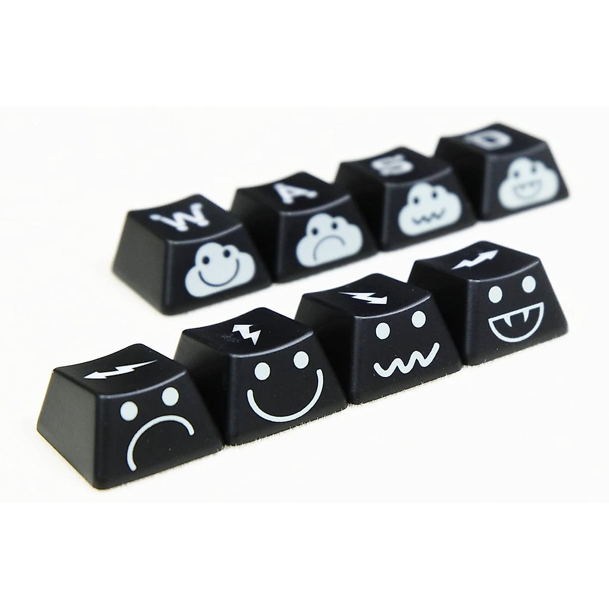 Replacement WASD Arrow Keycaps UV Coating Backlit Double Shot Keycap OEM Profile for Cherry MX Switch Gaming Mechanical Keyboard (8 Keys WASD+Arrow)