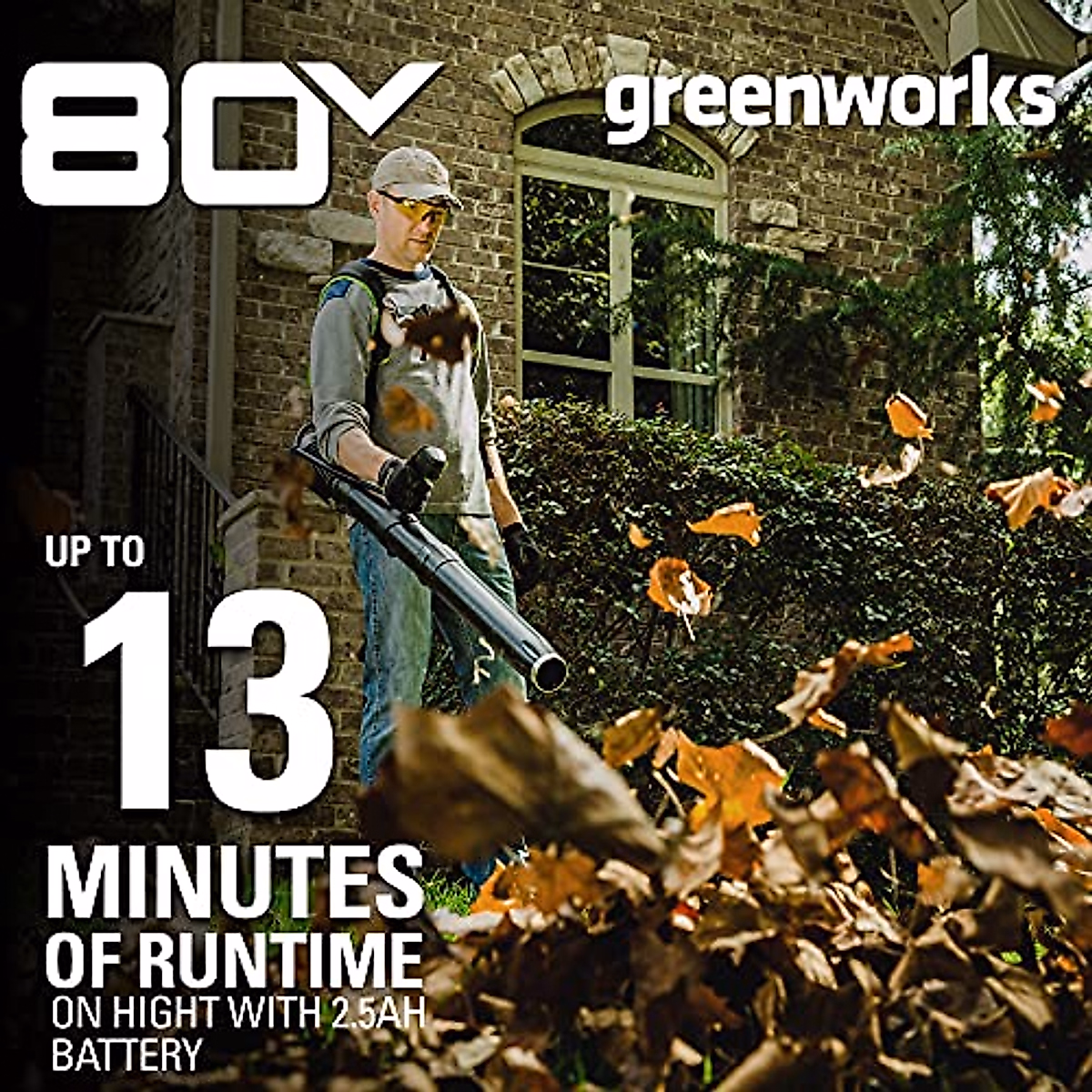 Greenworks Pro 80V (180 MPH / 610 CFM) Cordless Backpack Leaf Blower, 2.5Ah Battery and Charger Included BPB80L2510 & PRO 80V 2.5Ah Lithium-Ion Battery (Genuine Greenworks Battery)