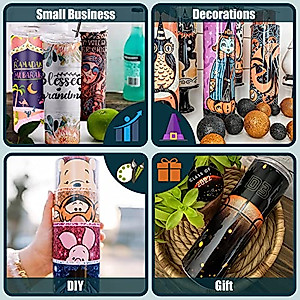 ROTERSTEIN 8 Pack 20 oz Sublimation Tumbler Set Double Walled Stainless Steel Skinny Straight Blank Tumbler Bulk with Lid, Straw, DIY Stickers Shrink Wrap, Rubber Base for Heat Transfer Heat Press