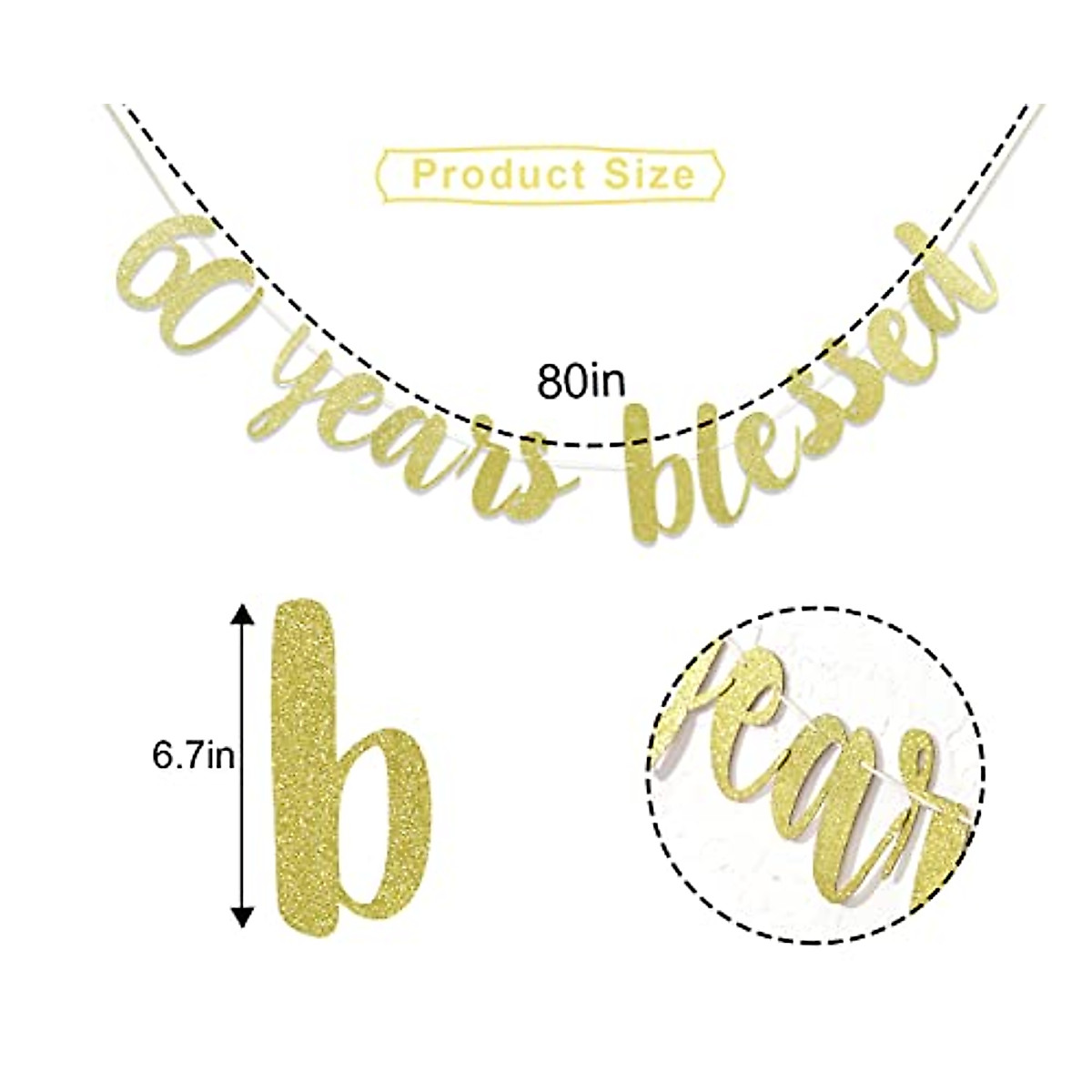 60 Years Blessed Banner - 60th Birthday Banner,60th Birthday Banner Party Decorations,60th Anniversary Banner,60 Birthday Banner Sign