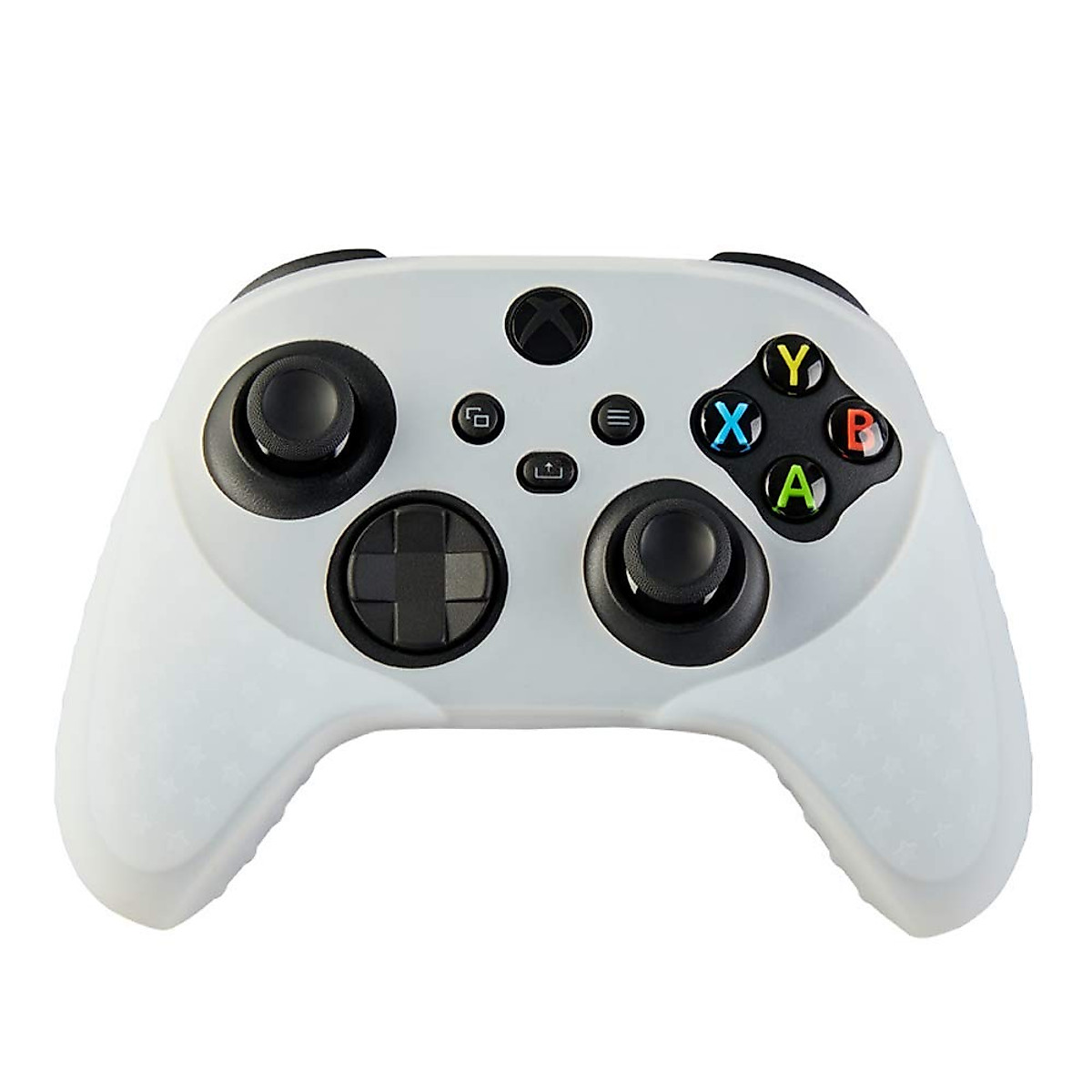 Controller Grip Cover for Xbox Series X/S, Anti-Slip Silicone Skin Protective Cover Case for Microsoft Xbox Series X/S Controller, 2 Pack with 8 Thumb Grips (White+Blue)