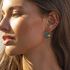 DoreenBeads 30Pcs Natural Wooden Stud Earrings Posts with Loop for Jewelry Making- Trapezoid Wood Earring Posts with Ear Backs for Women DIY Earring Making Personalized Jewelry Findings