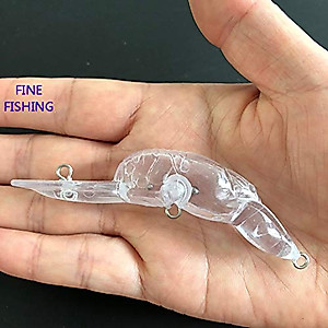 10pcs Unpainted Crank Bait Fishing Lure Body 3 3/5 Inch 3/10 OZ Blank Lures 8069