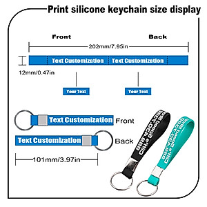 Harborway 30/100/500PCS Personalized Silicone Keychains Backpack Key Cellphone, Custom Rubber Keychain With Text Short Keyrings for Events, Company, Motivation Adults