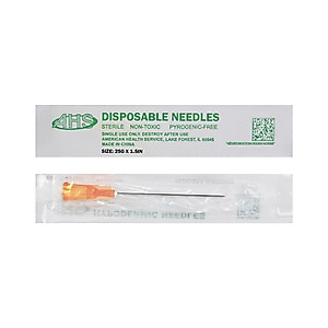 Generic 100 Pack Sterile Disposable Injection Needle with Cap for Scientific and Industrial Dispensing Needle Accessories (25G X 1.5in)