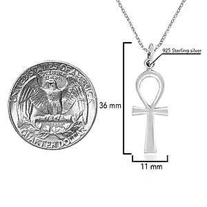 AeraVida Eternity Egyptian ANKH Religious Cross .925 Sterling Silver Necklace
