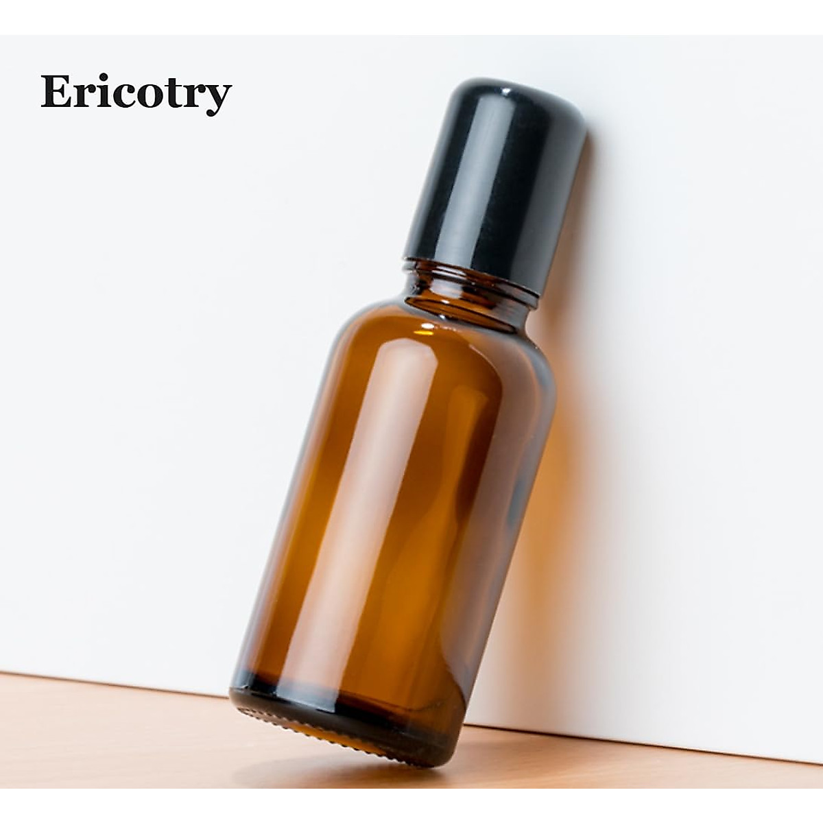 ericotry 4Pcs Brown Glass Roll-on Bottles Empty Refillable Glass Roller Bottles with Stainless Steel Roller Balls and Black Cap for Essential Oil Perfumes Lip Balms Attar Container size 30ml/1oz