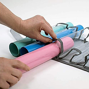 Vinyl Storage Organizer Vinyl Roll Holder with 12 Compartment Craft Vinyl Storage Rack Wall Mount Over The Door Hanging Organizer Storage Hanging Closet, Wall Space Saving Organization for Craft Room