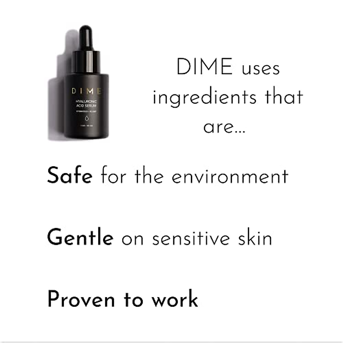 DIME Beauty Hyaluronic Acid Serum Clean Hydrator and Skin Moisturizer with Water Soluble Hyaluronic Acid