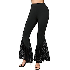 Yvette Bell Bottom Pants for Women Flare Leggings High Waist Wide Leg Bootcut Yoga Pants Tummy Control Dancing